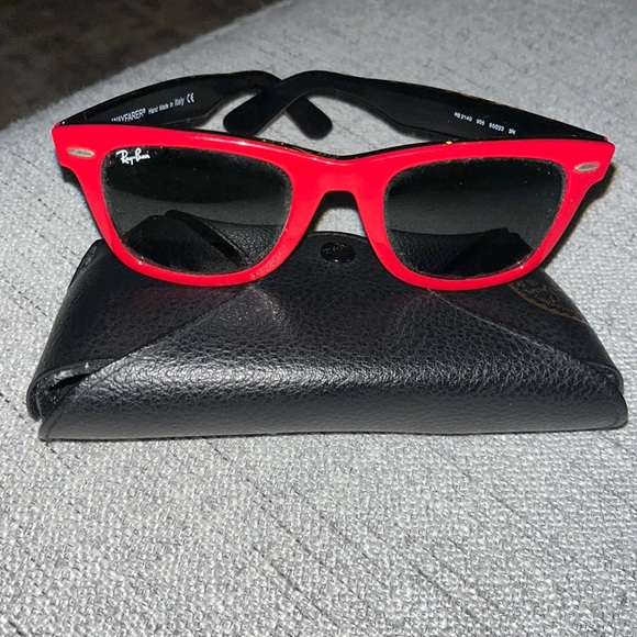 Ray-Ban | Accessories | Mint Condition Authentic Red Rayban Wayfarer ...